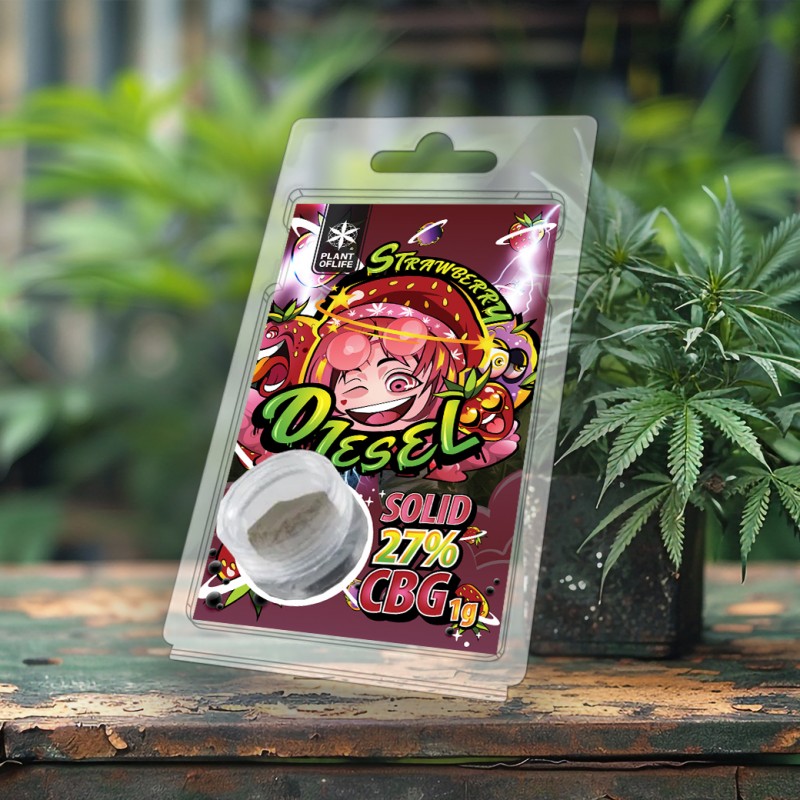 SOLID CBG 27% STRAWBERRY DIESEL 1G | SOLID CBD AND CBG | PLANTOFLIFE
